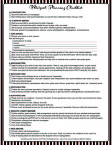 FREE PRINTABLE – BAR MITZVAH OR BAT MITZVAH PLANNING CHECKLIST – Lemon ...